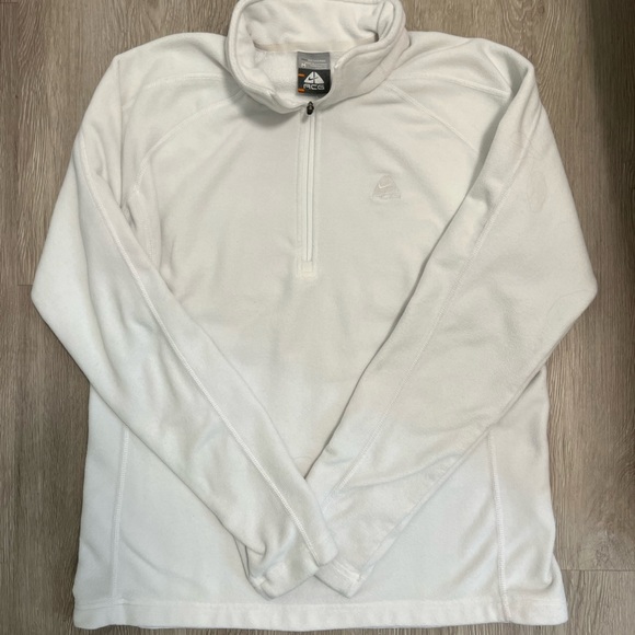 Nike ACG | Tops | Nike Acg White Fleece Quarter Zip Pullover | Poshmark